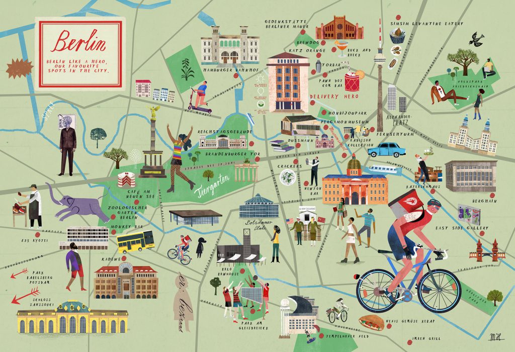Berlin map for Delivery Hero – Martin Haake Illustrations
