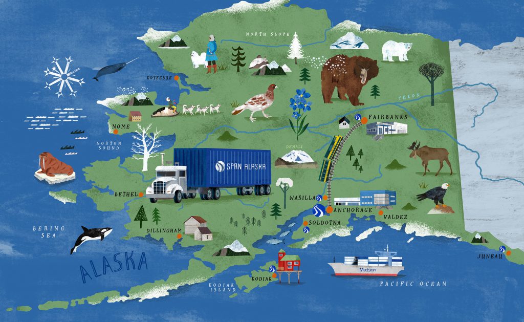 Alaska for Matson USA – Martin Haake Illustrations